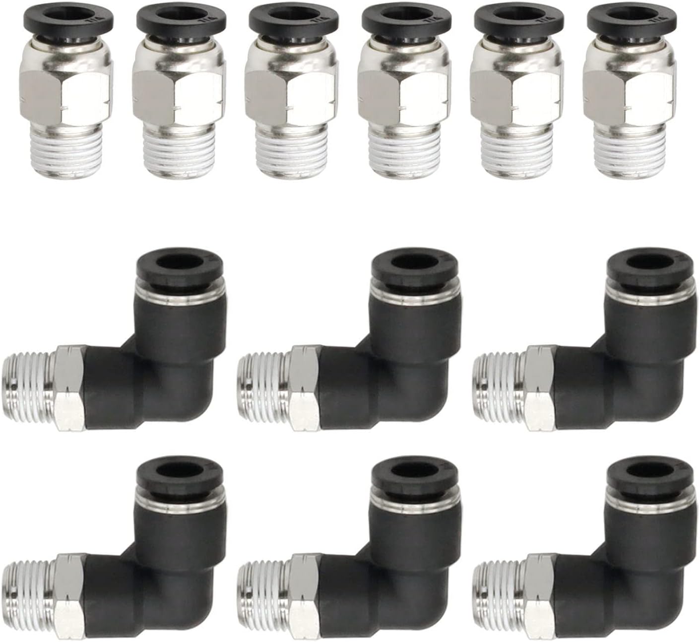 Amazon.com: uxcell Elbow Push to Connect Air Fittings 4mm Tube OD X M5 ...