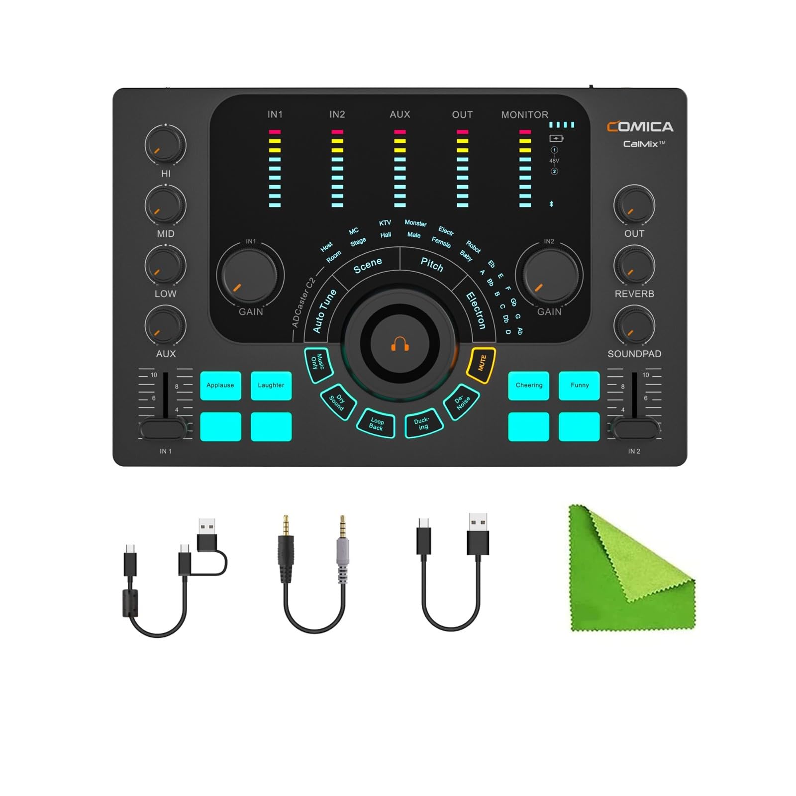 Comica ADCaster C2 Audio Interface with Individual Control, Voice ...
