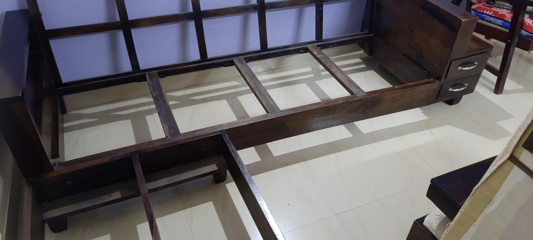 Tulsi Art WOODTREND Solid Sheesham Wood Sofa Set 5 Seater Furniture ...