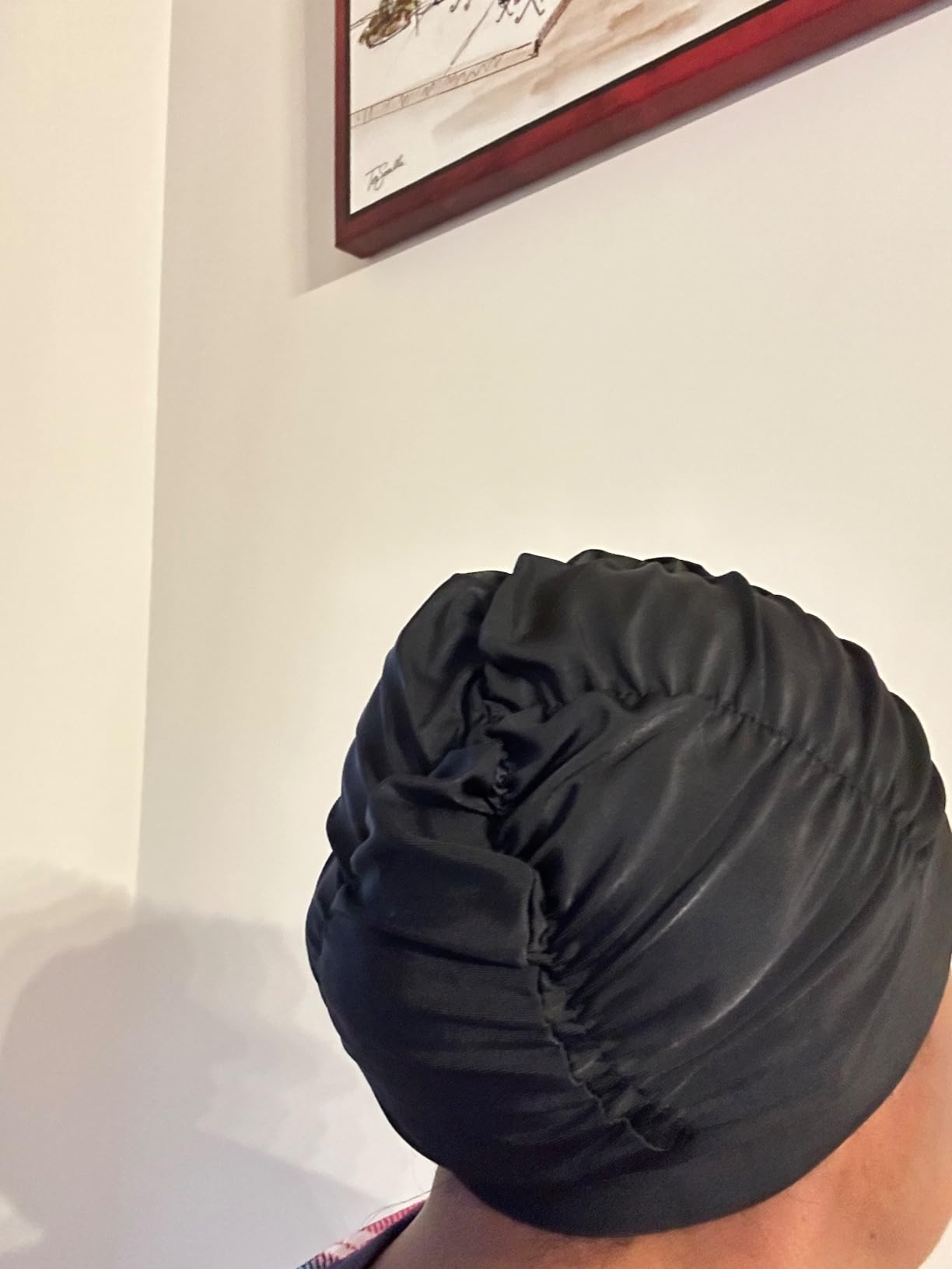 Amazon.com : 2 pcs Black Cloth Swim Caps for Women, Fabric Durable Non ...