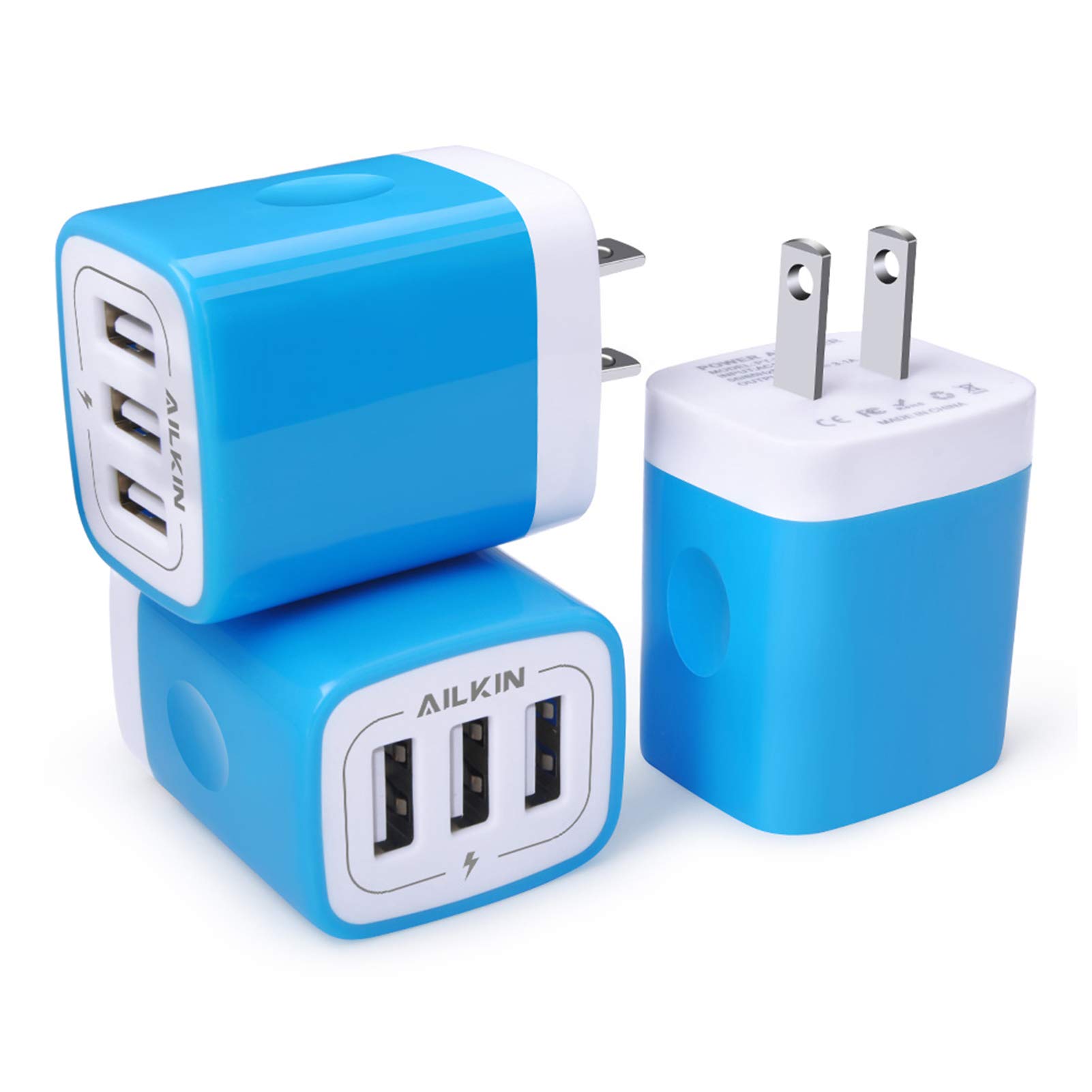 Amazon.com: USB Plug, Wall Charger 3 Pack Muti Port Home Charger ...