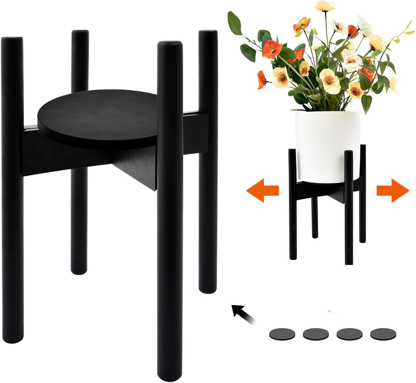 Amazon.com: AUGOSTA Bamboo Adjustable Planter Tray Included, Mid ...