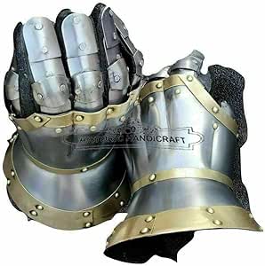 Medieval Steel Gauntlet Gothic Gloves Silver Knight Gauntlets Armor ...