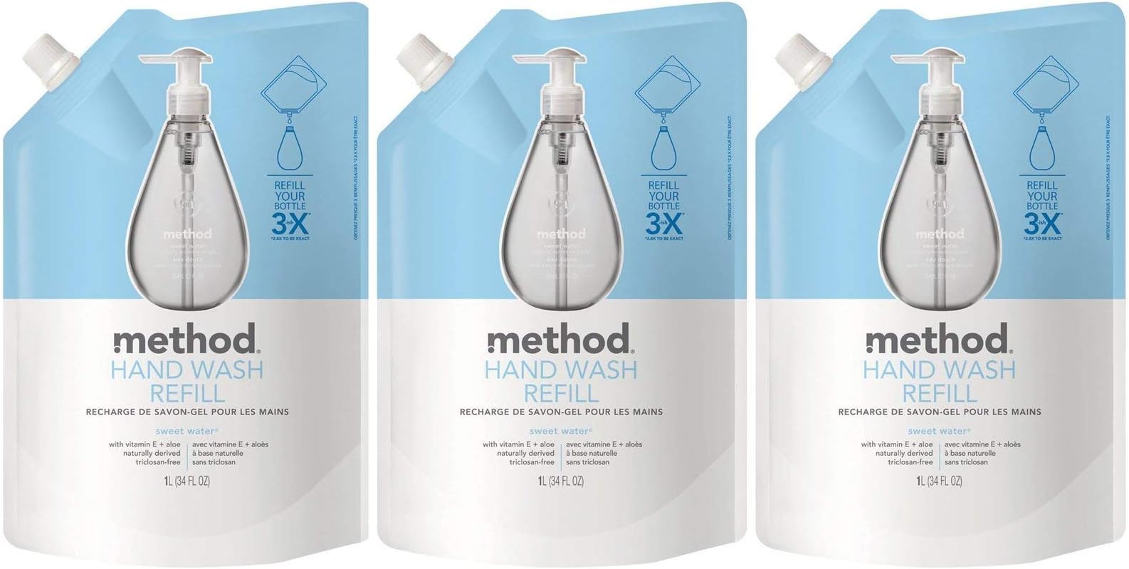 Amazon.com : Method Gel Hand Soap Refill Variety Pack, 1 Waterfall, 1 ...