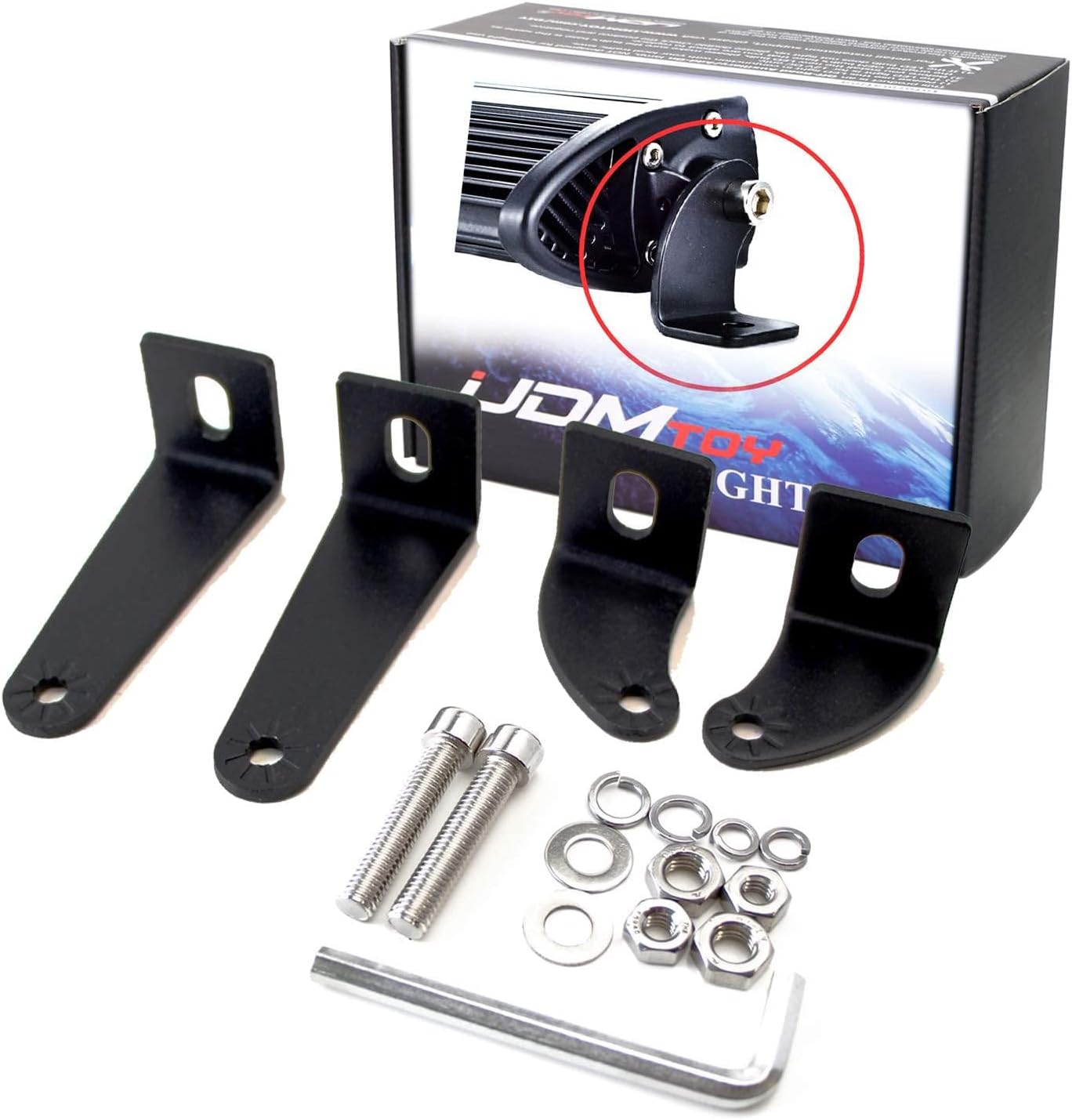 Amazon.com: Audak LED Light Bar Side Mounting Brackets Kit Universal ...