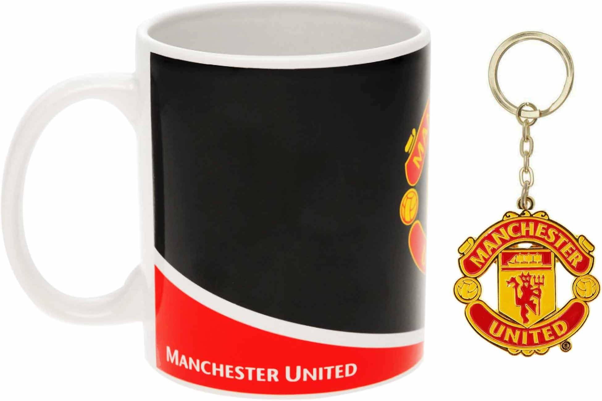 Amazon.com: Manchester United FC Club Crest Mug (One Size) (Black/Red ...
