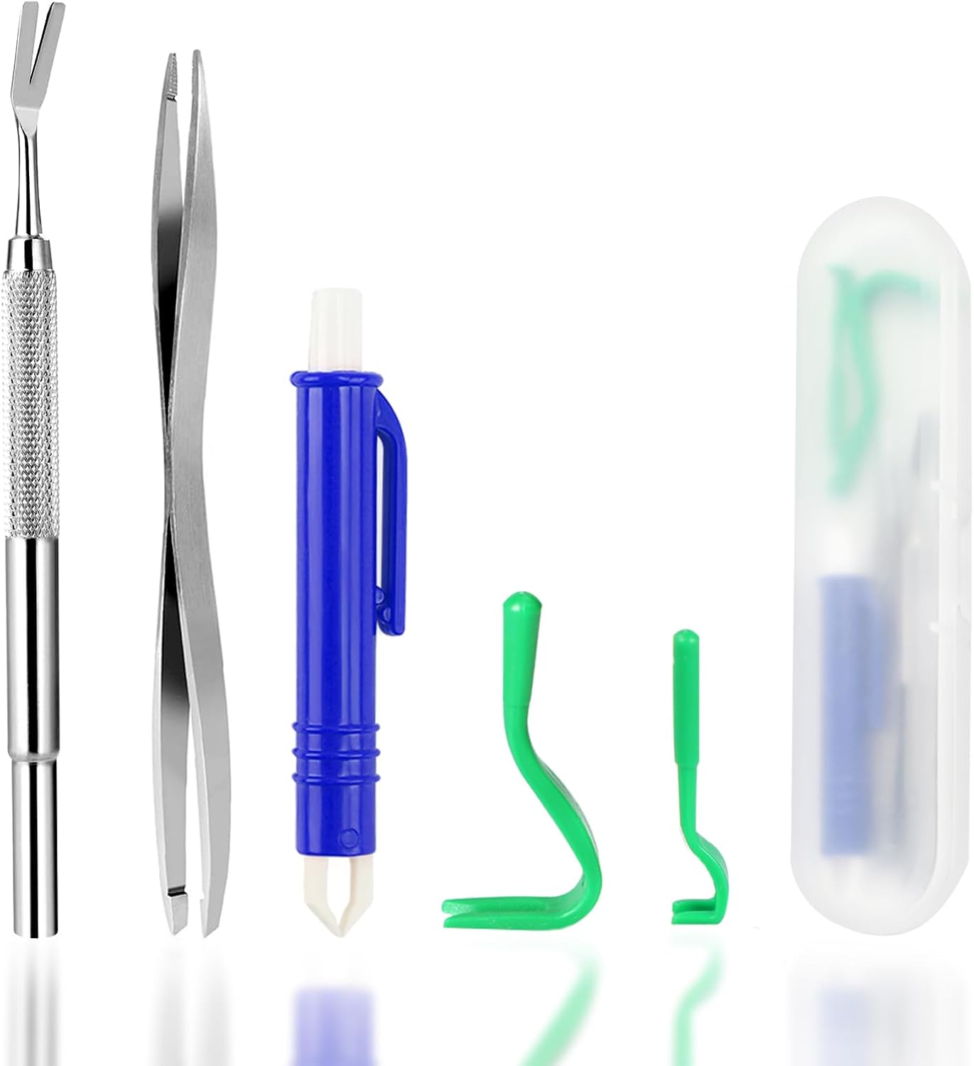 Nepfaivy 5 Pack Dog Cat Tick Tweezers for Men with 2 Tick Hooks, 2 ...