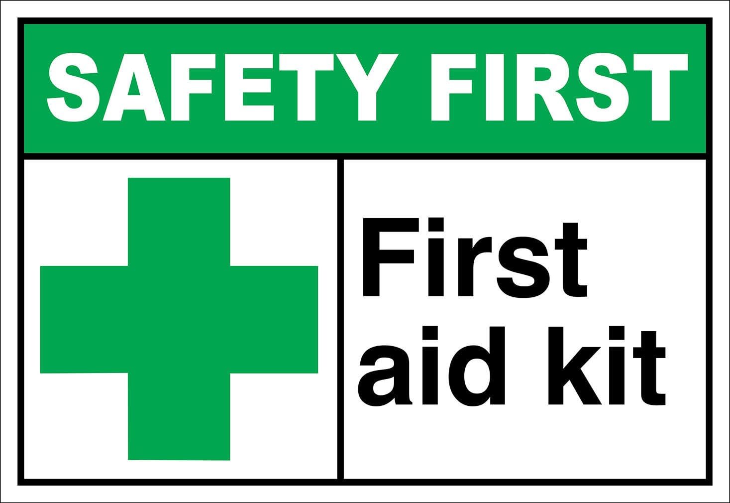 Amazon.com: First Aid Kit Safety First OSHA/ANSI Label Vinyl Decal ...