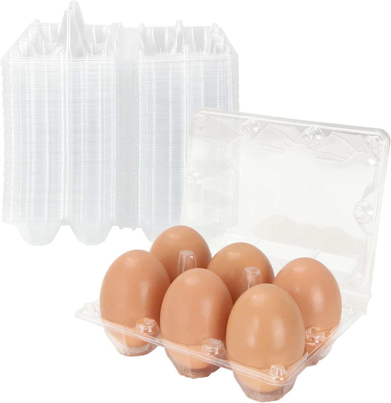 Amazon.com: DAJAVE 100 Pack Plastic Egg Cartons, Clear Egg Cartons Bulk ...