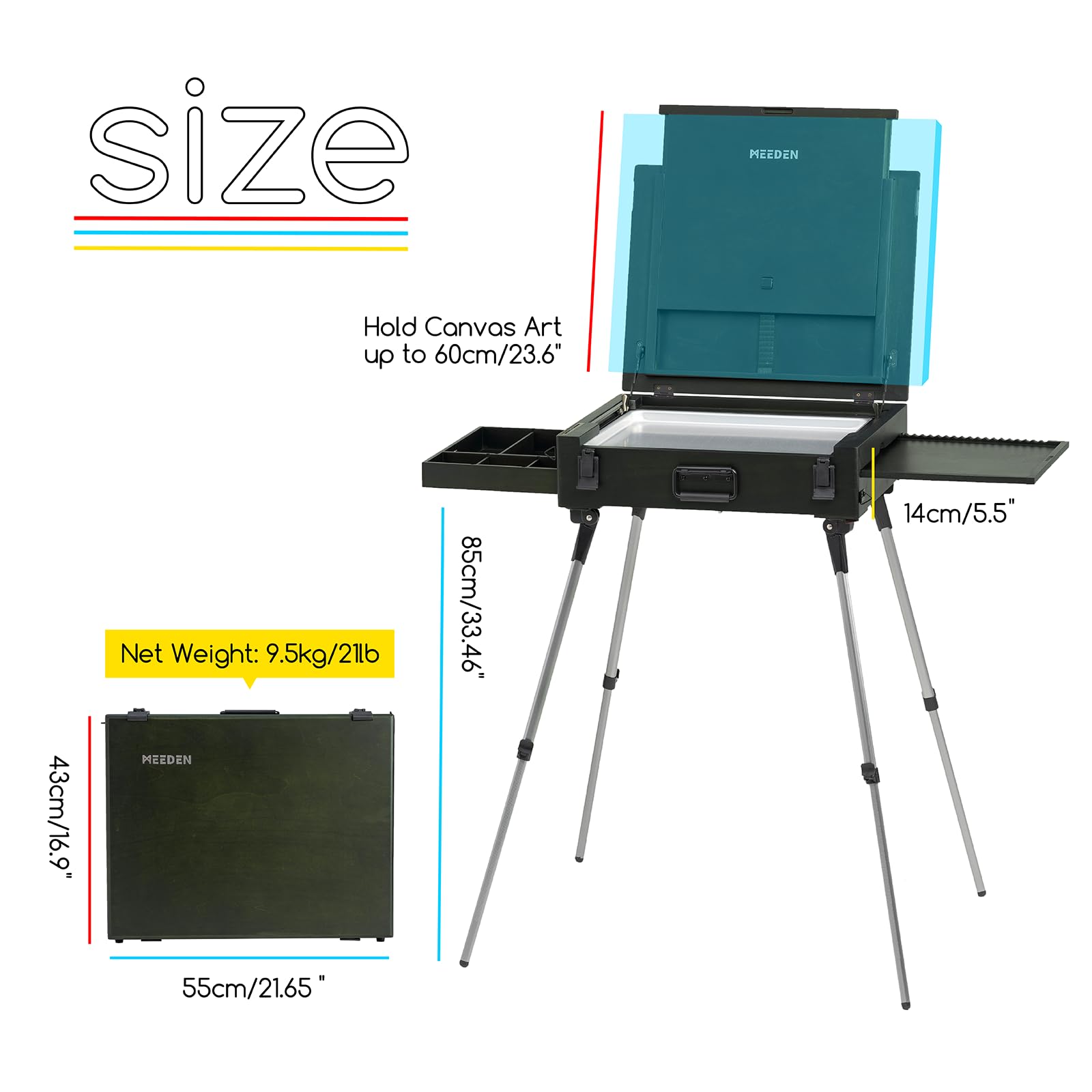 Snapklik.com : MEEDEN PRO French Easel Box: 21lb/9.5kg Heavy Duty Plein ...