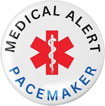 Pacemaker Medical Alert Logo Badge 1in 25mm : Amazon.co.uk: Fashion