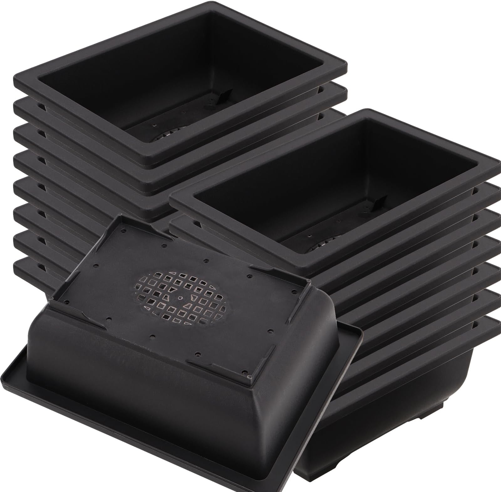 Amazon.com: JEUIHAU 16 Pack 9 Inch Bonsai Training Pots with Tray ...