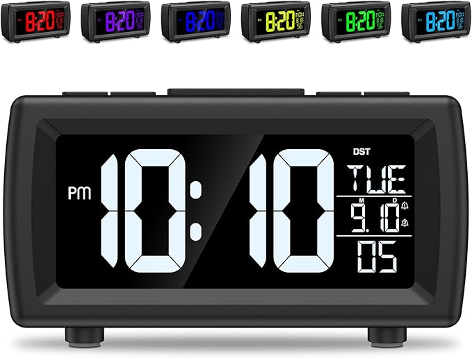 Amazon.com: FM Radio Alarm Clocks for Bedrooms, Loud Alarm Clock for ...