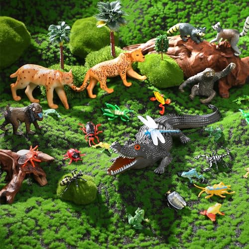 Snapklik.com : 39 Pcs Rainforest Animals Figures Toys Set Assorted Rain ...