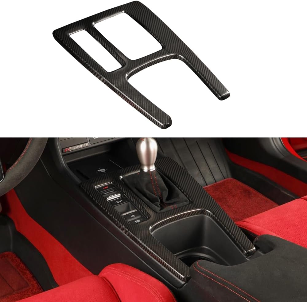 Amazon.com: JSWAN Real Carbon Fiber Center Console Gear Shift Panel ...