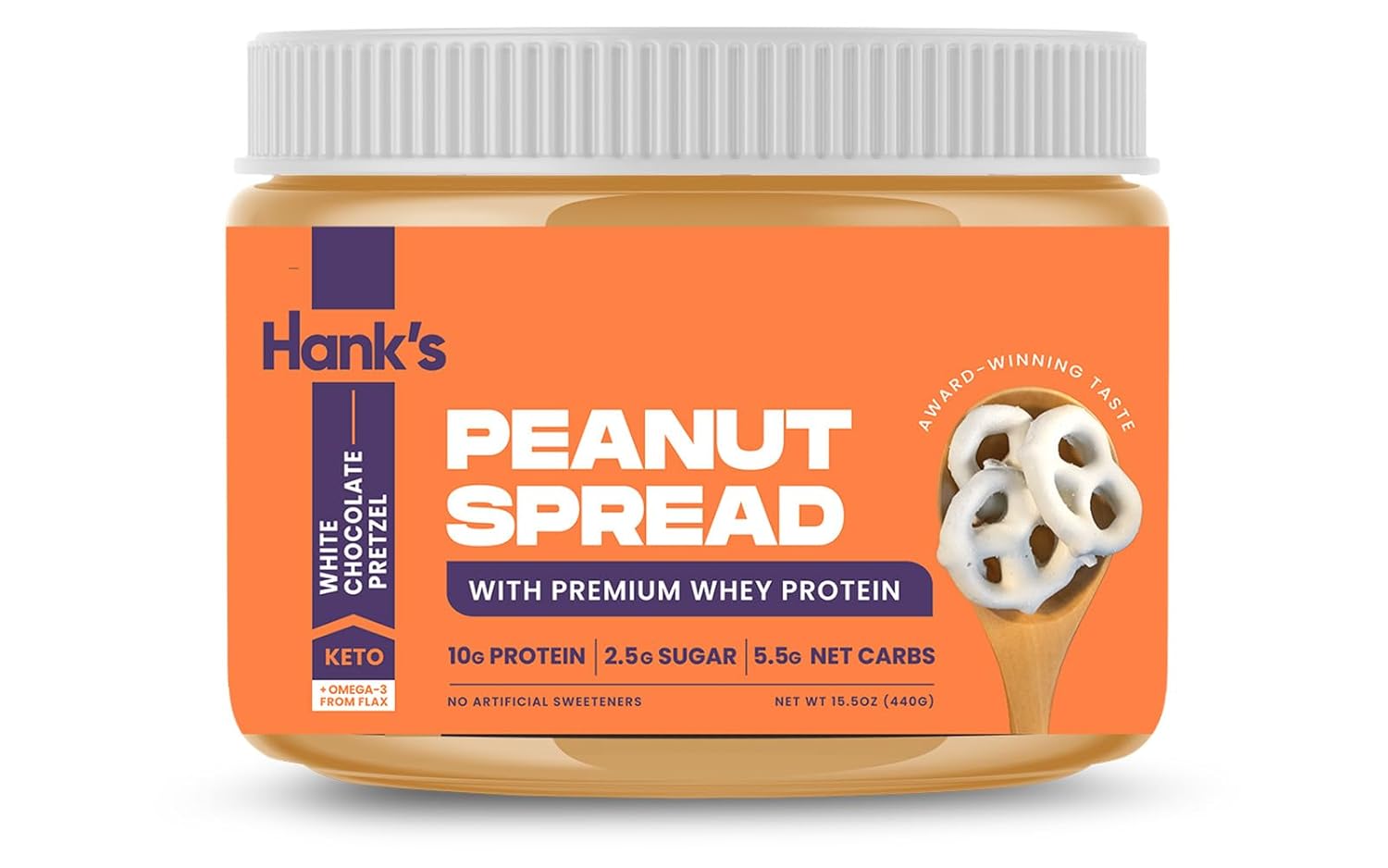 Amazon.com : Hank's Protein Plus Protein Peanut Butter Spread, White ...