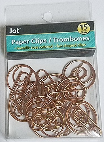 Paper Clips/ Trombones. Metallic Rose Colored. Fun Shaped Clips 15 pack ...