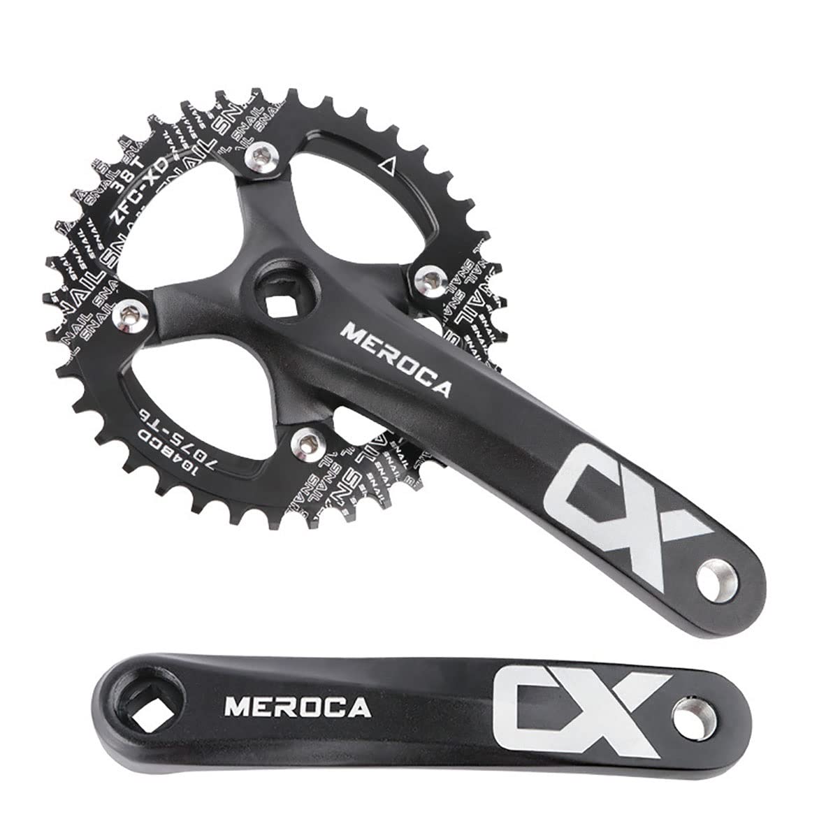 170mm Aluminum Crankset With 104BCD Chainring Aluminum Square Taper ...