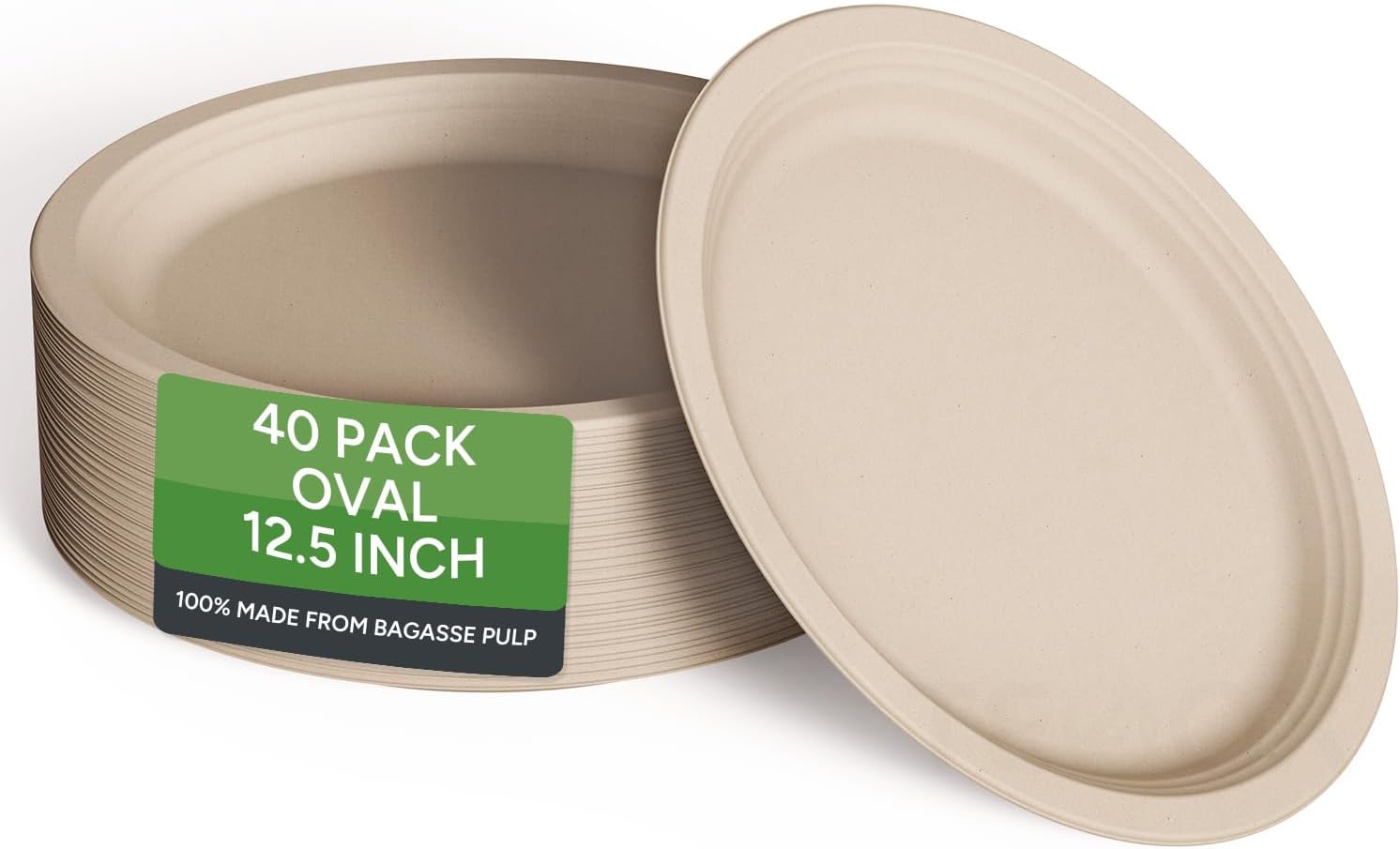 Amazon.com: Teoox 100% Compostable Oval Plates Biodegradable Plates ...