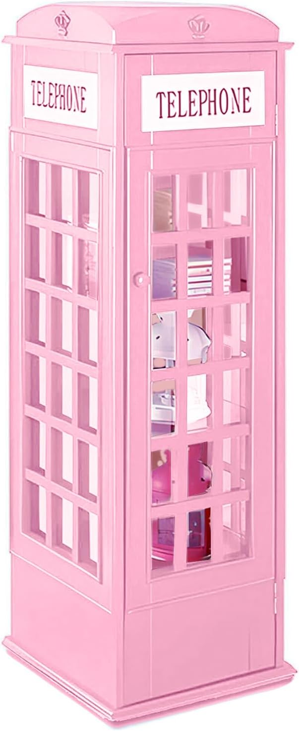 Amazon.com: CQAEBGS Classic Red Telephone Booth Cabinet Wood Bookcase 5 ...