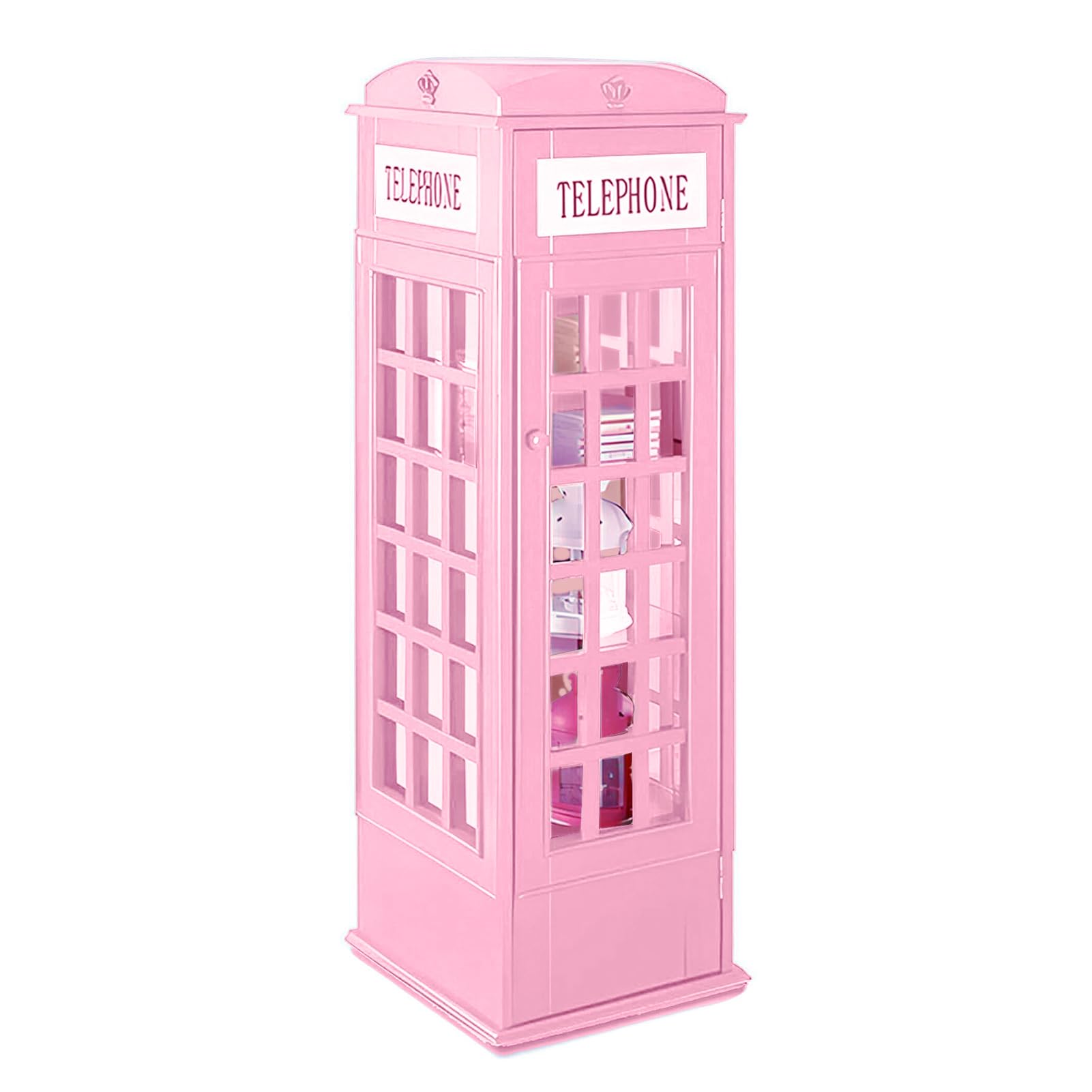 Amazon.com: CQAEBGS Classic Red Telephone Booth Cabinet Wood Bookcase 5 ...
