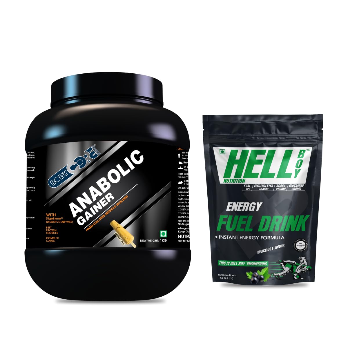 Buy Body Core Science Anabolic Gainer-1Kg with HELL BOY Energy Fuel ...