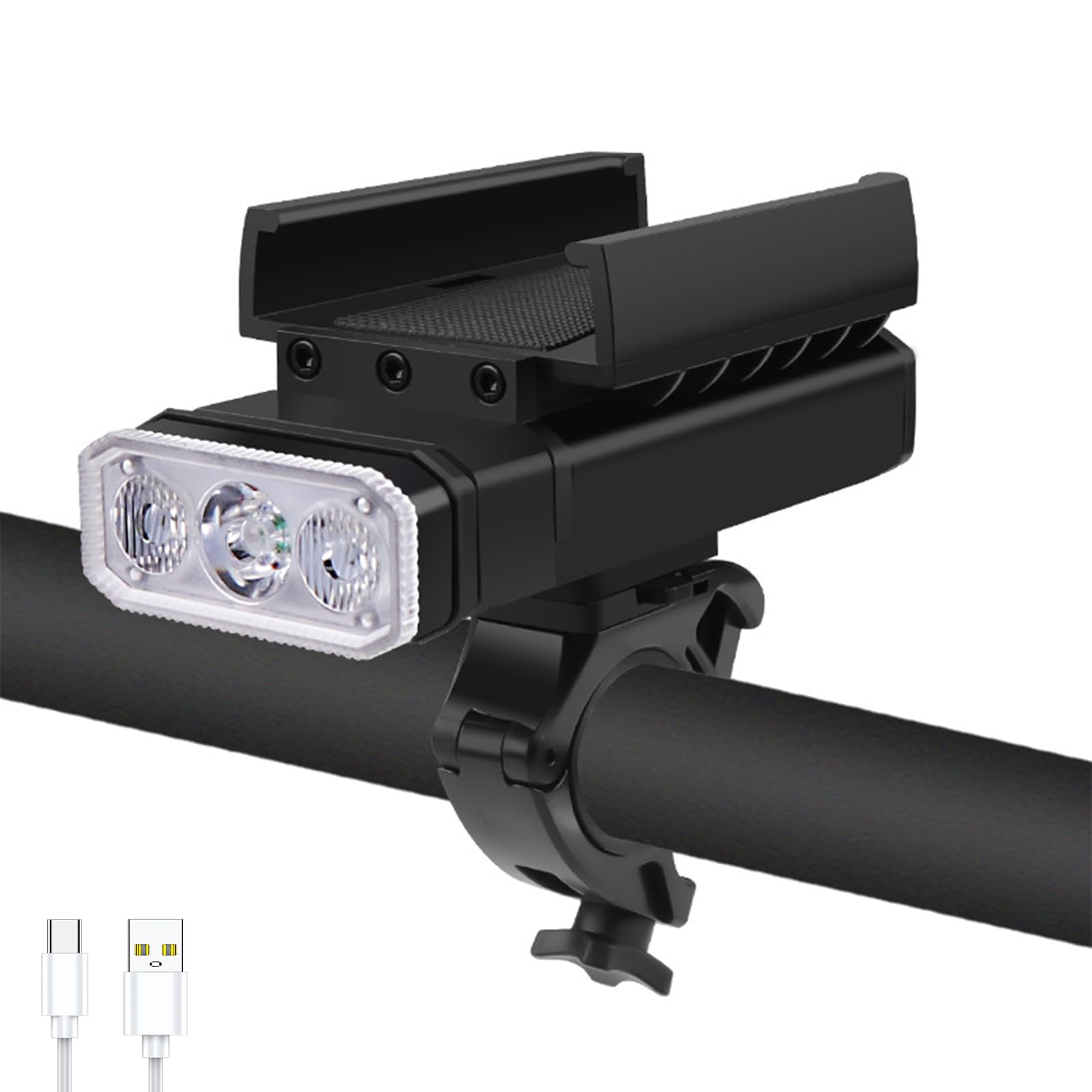 6500 Lumen Bike Light, USB Rechargeable Bicycle Light, Super Bright 5 ...