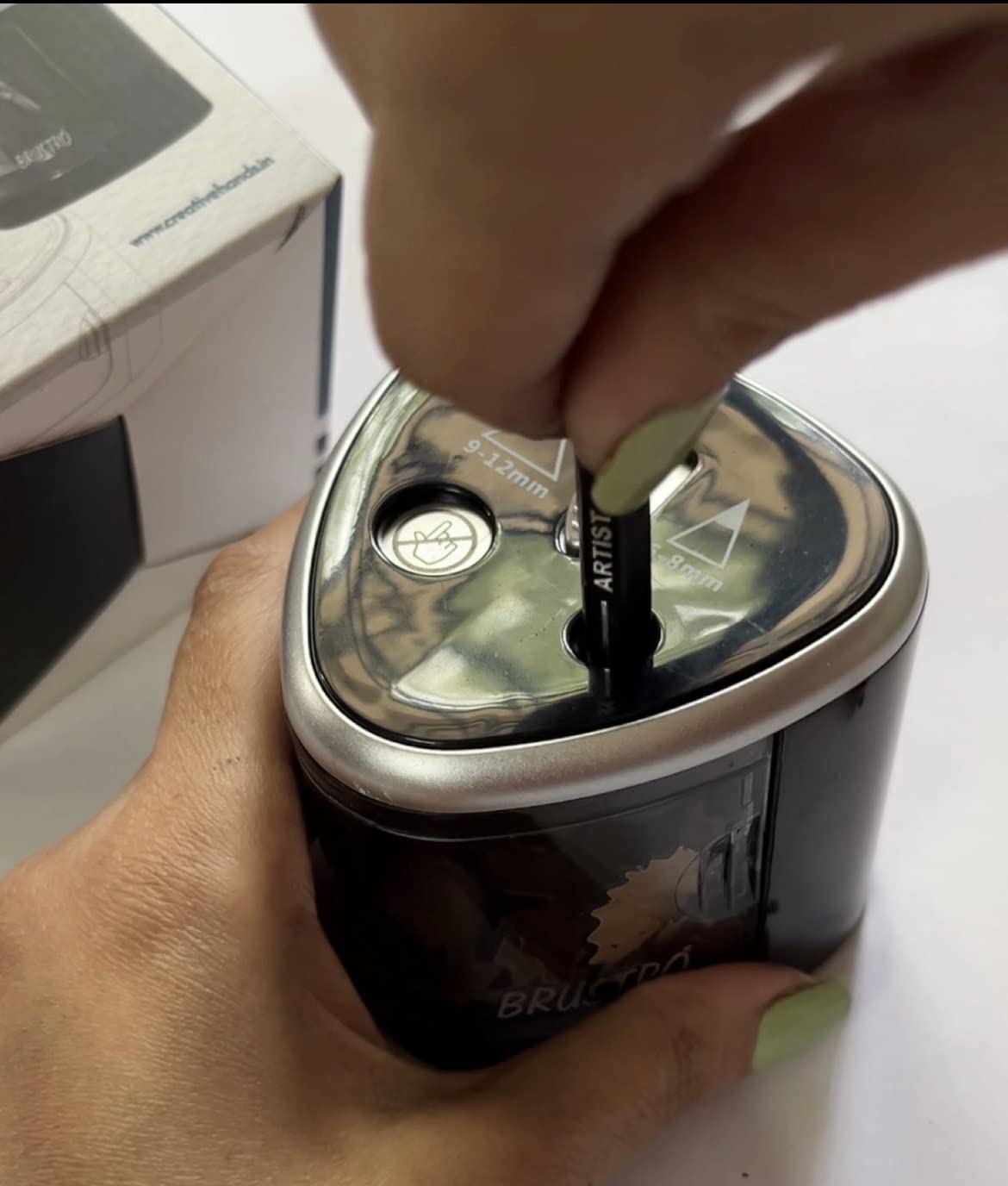 Brustro Double Hole Battery Operated Pencil Sharpener | Auto Feed for ...