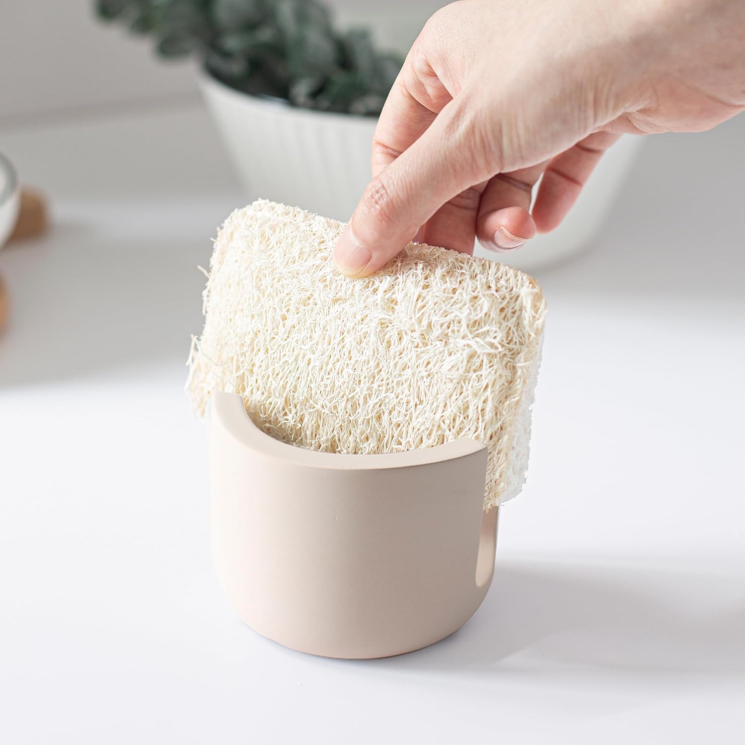 Amazon.com - PENGARO Kitchen Sponge Holder for Sink, Diatomite Standing ...