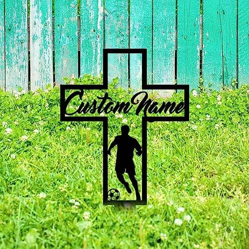 Amazon.com: Personalized Soccer Player Memorial Sign Yard Stakes Grave ...