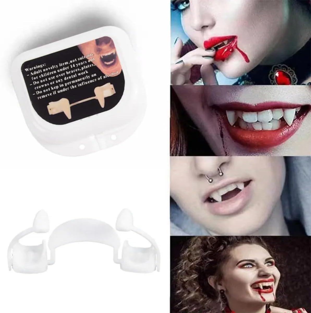 Amazon.com: 2023 New Retractable Halloween Vampire Fangs - Creepy Vampire Fangs Braces, Reusable ...