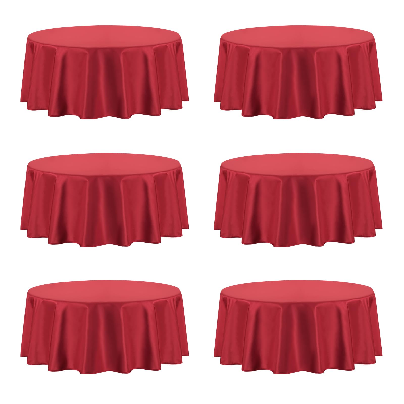 Snapklik.com : PureFit 6 Pack Round Red Table Cloths 70 Inch For Round ...