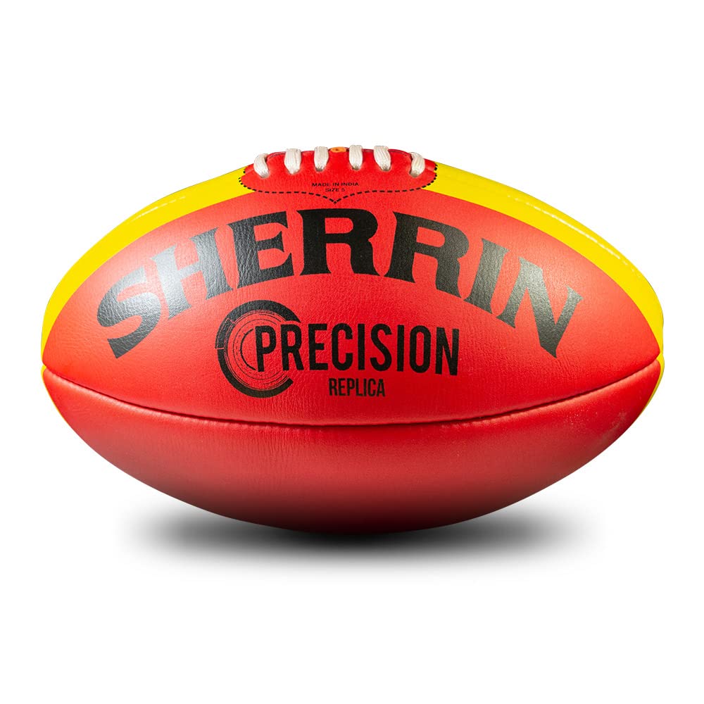 Sherrin Precision Leather Replica Football, Red, Size 5 : Amazon.com.au ...