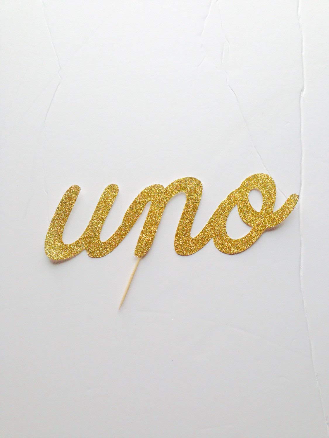 Buy Uno Cake Topper Large Gold Silver Glitter uno Cake Topper, 1st ...