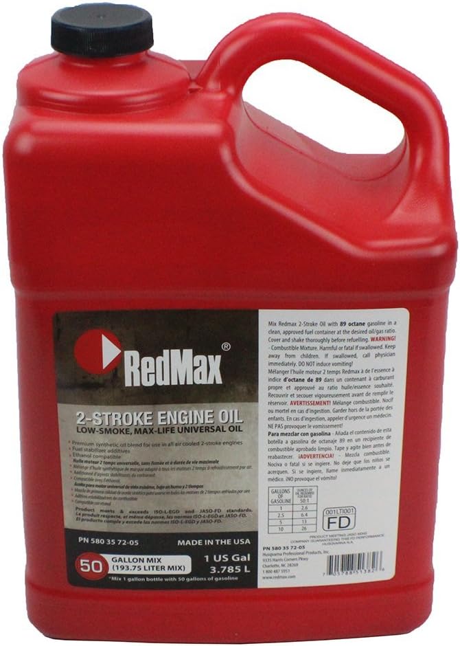 Amazon.com: 1 Gallon of Red Max Synthetic 2 Stroke Oil w/Fuel ...