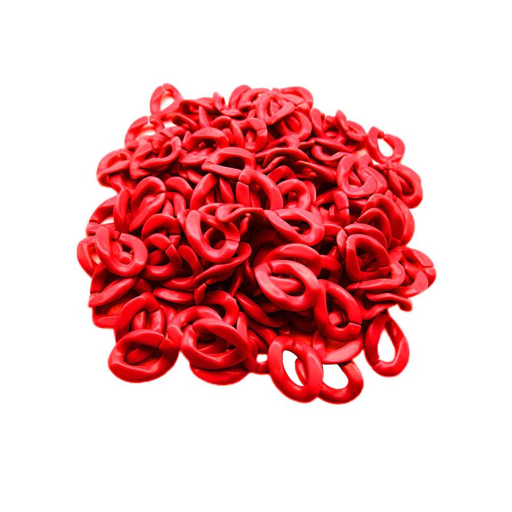 Amazon.com: 100Pcs Red Acrylic Plastic Linking Chain Rings Twist Chain ...