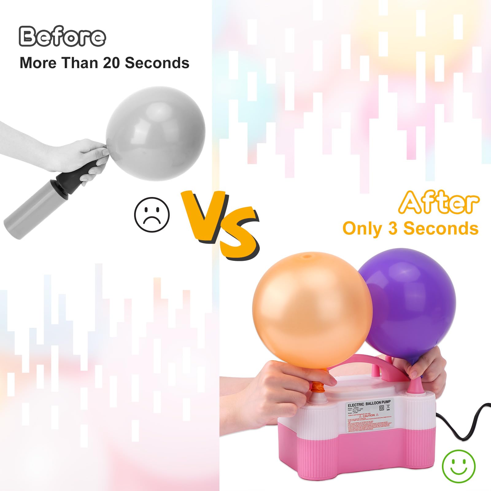 Snapklik.com : RUBFAC Electric Balloon Pump, Pink Portable Balloon ...