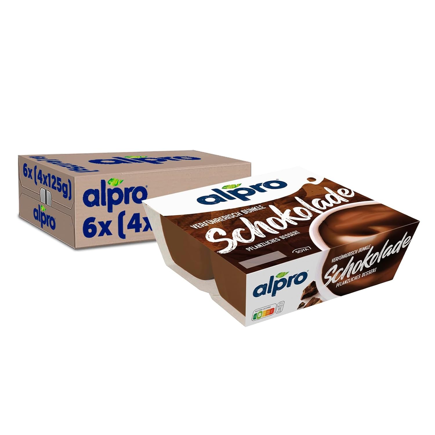 Alpro Soja-Dessert Dunkle Schokolade, Feinherb, vegan, laktosefrei ...