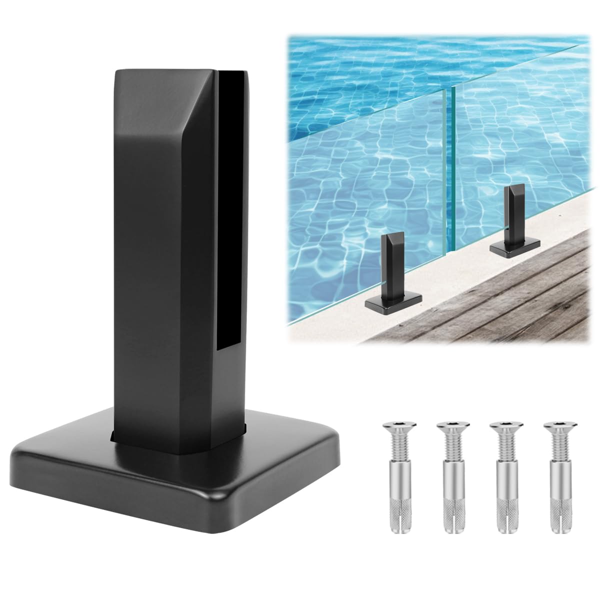 Snapklik.com : LukLoy 1 Piece 304 Stainless Steel Square Glass Spigots ...