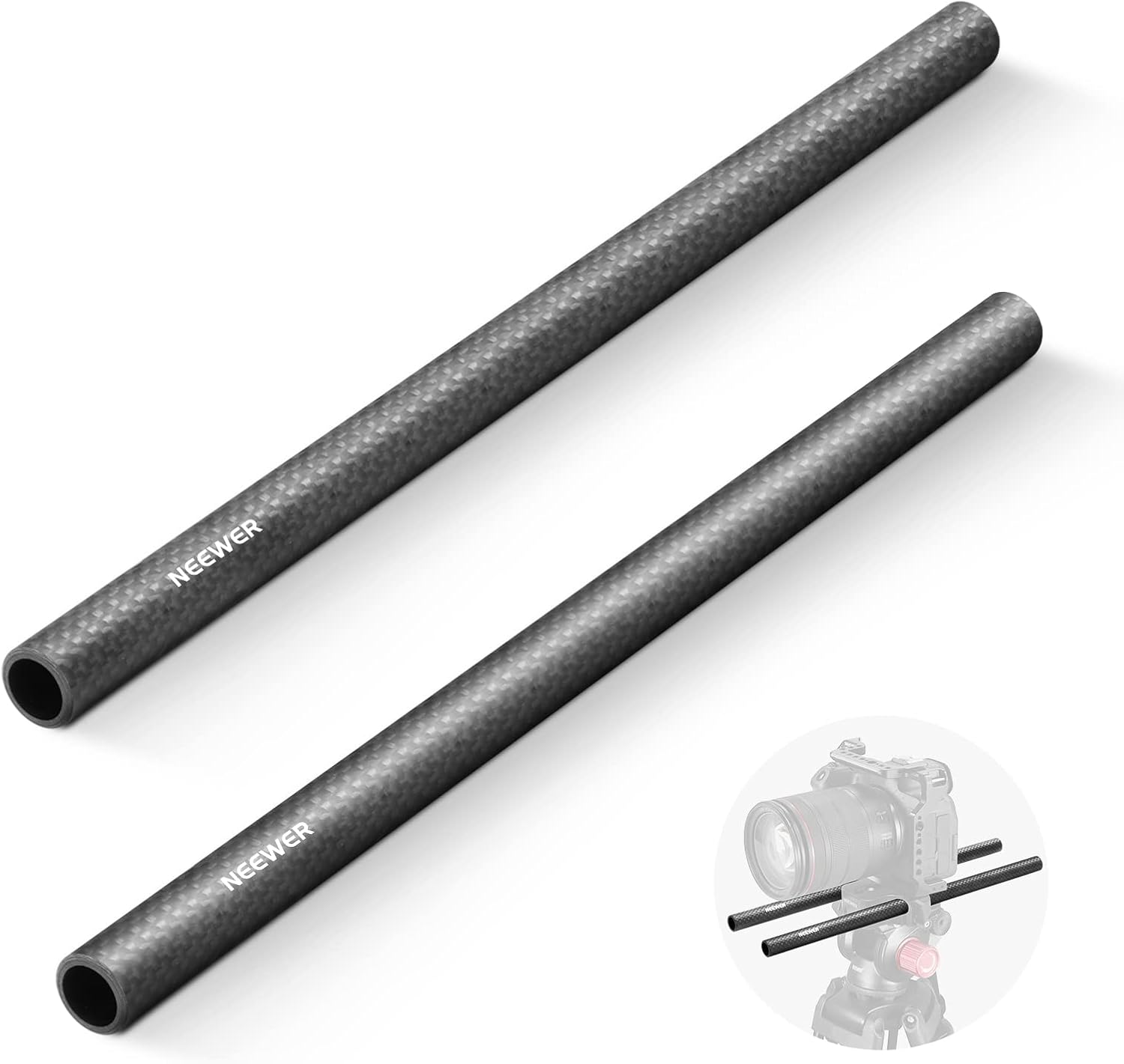 Amazon.com : NEEWER 15 mm Carbon Fibre Extension Rods Pack of 2 ...