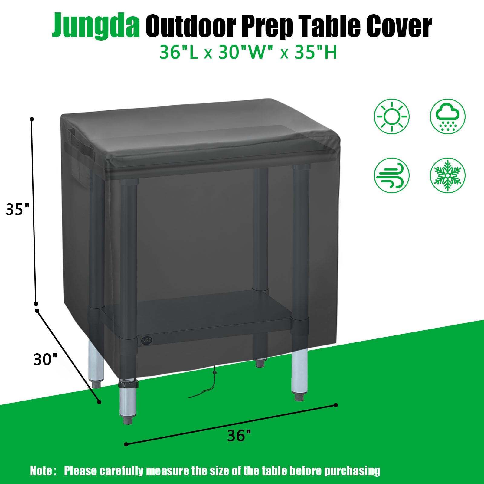 Snapklik.com : Outdoor Prep Table Cover, 36 X 30 X 35 Inch Waterproof ...