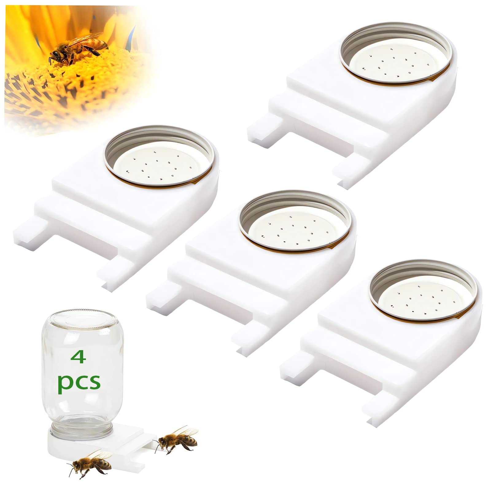 4 Pack Bee Feeders Easy, Plastic Bee Entrance Feeder Beehive Feeder ...