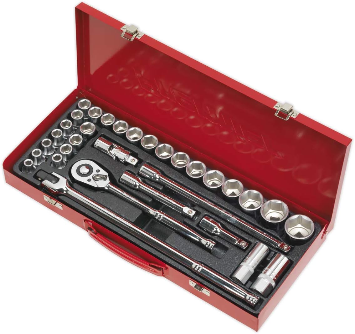 Sealey Socket Set 32pc 1/2"Sq Drive - Metric/Imperial - AK693 : Amazon ...