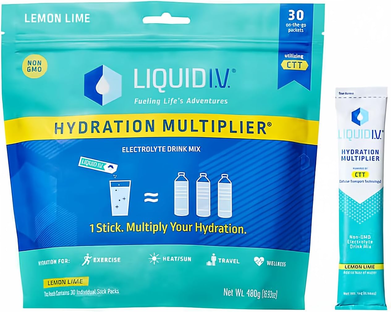 Lemon Lime Liquid I.V, Hydration Multiplier (30 Count) : Amazon.com.au ...