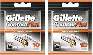 Gillette Contour Plus Razor Blades Men, Pack of 20 Razor Blade Refills ...