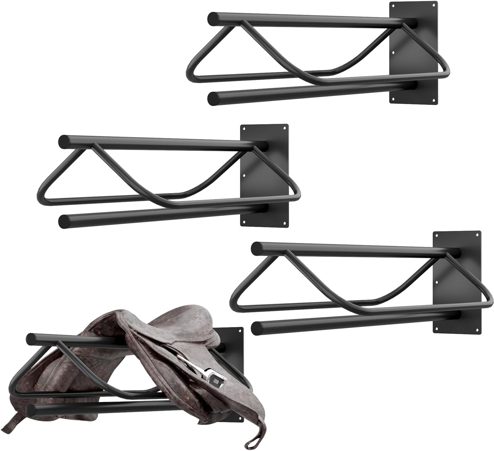 Amazon.com: Paterr 4 Sets Saddle Rack Wall Mounted Saddle Stand, 20.3 x ...