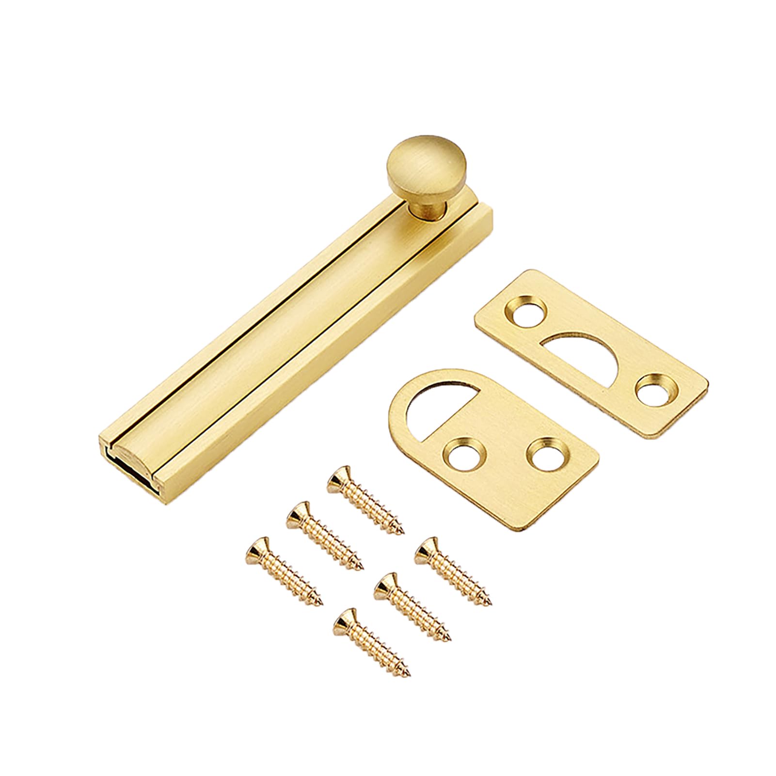 Solid Brass Surface Bolt, Heavy Duty Concealed Slide Surface Door Bolt with Screws, Door Slide ...