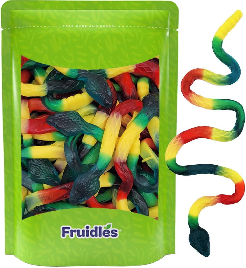 Amazon.com : Fruidles Giant Gummy Rattle Snake Candy, Assorted Fruit ...