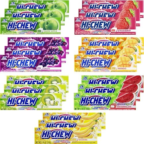 Amazon.com : Hi-Chew Fruit Chews Candy Variety Pack - 21 Pack - 1.76oz ...
