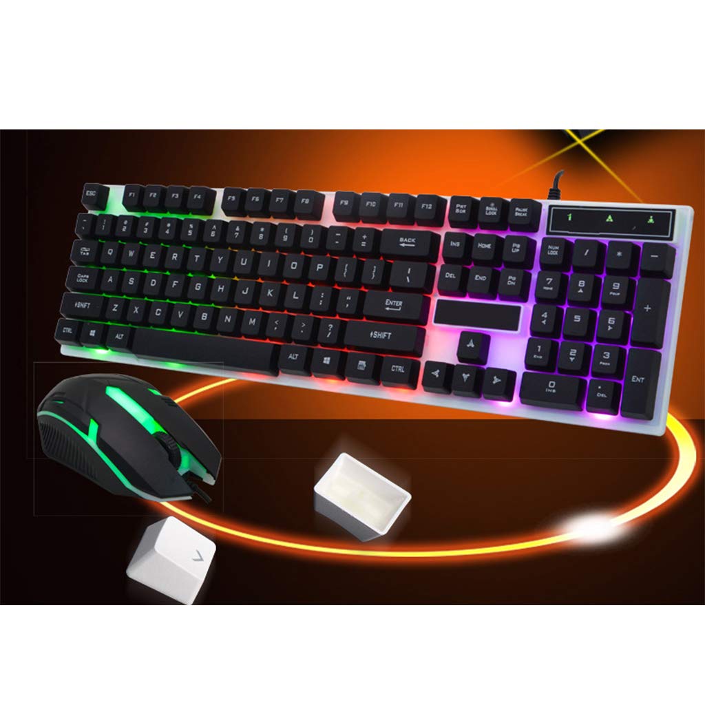 Amazon.in: Buy Desktop USB Wired Keyboard & Mouse Bundles Set RGB Back ...